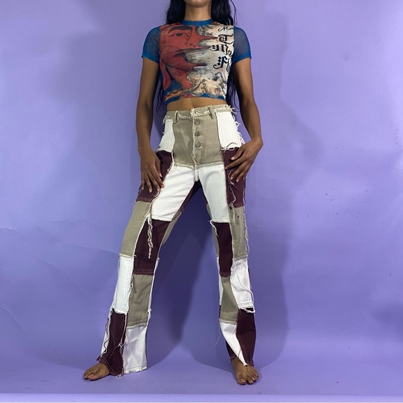 SHEIN | Jeans | Patchwork Raw Edge Jeans | Poshmark